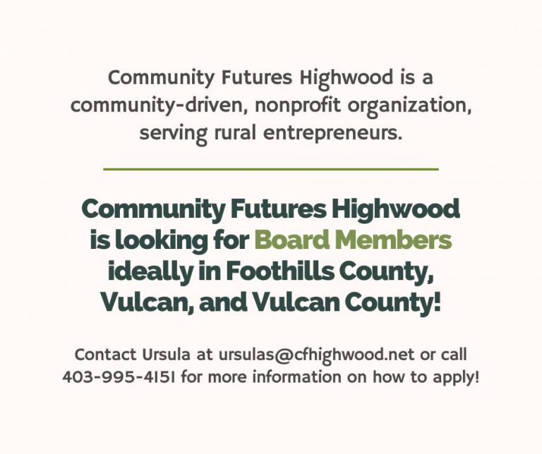 Community Futures Seeking Board Members from Vulcan County – Vulcan County